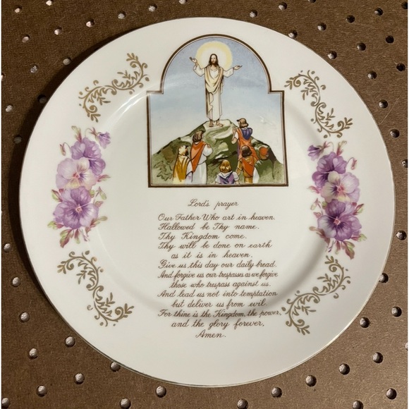 Accents | Vtg Norleans China The Lords Prayer Decorative Wall Plate ...